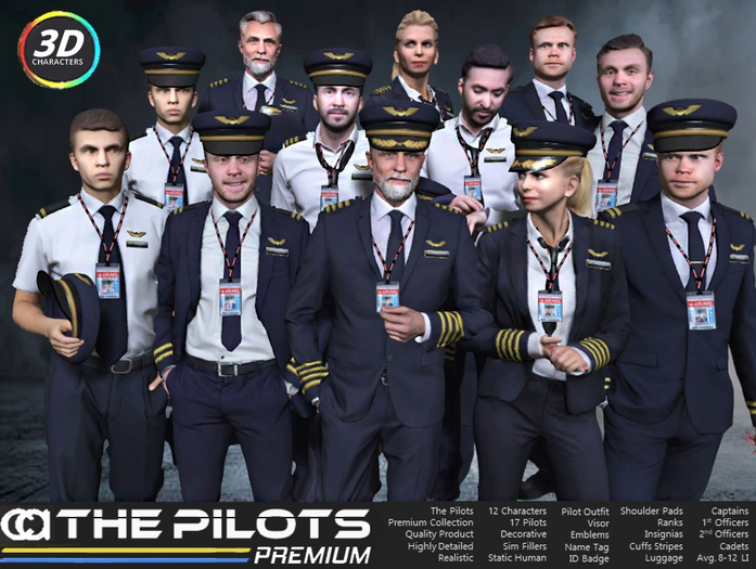 Second Life Marketplace - [CA] THE PREMIUM PROPS AIRPORT PILOTS